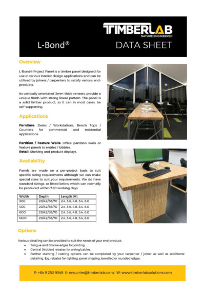 TimberLab L-Bond® Panel | interior solid timber panel