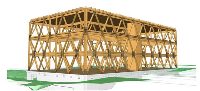 Scion Innovation Hub | three storey diagrid design | Glulam