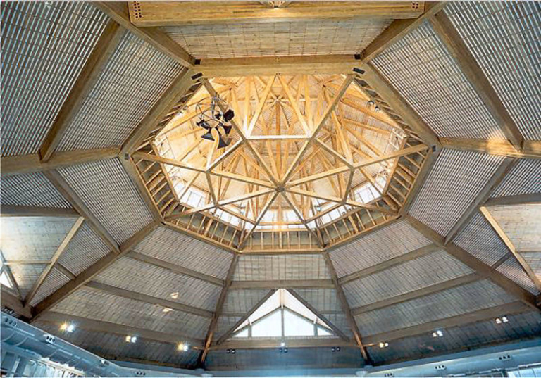 Glulam - the ideal choice for harsh environments like swimming pools.