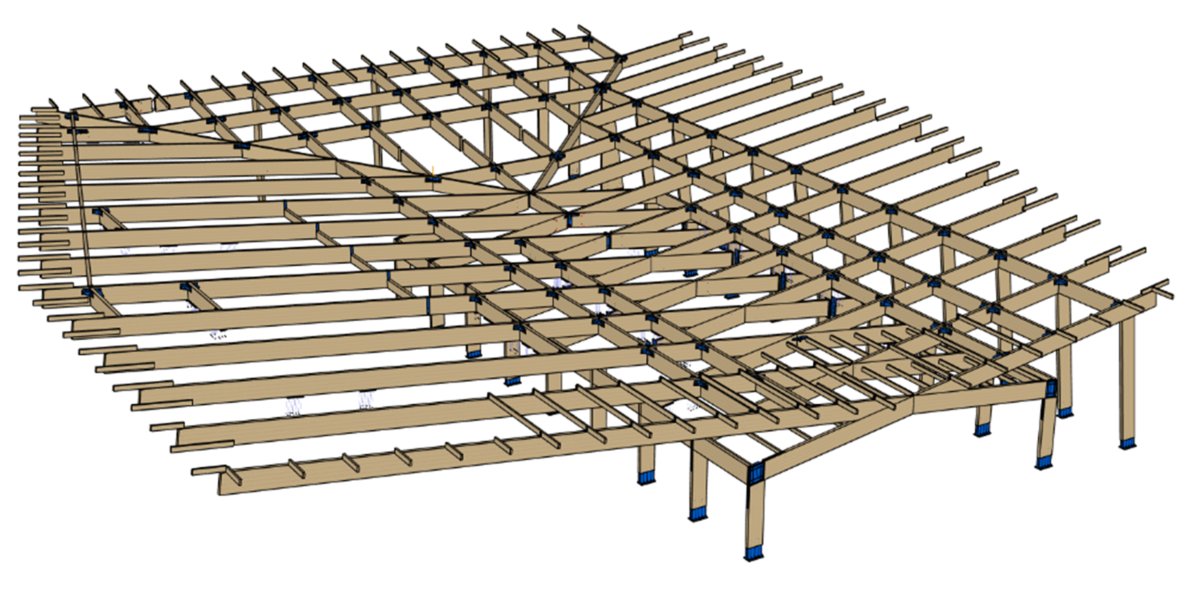 Glulam portal frames | Large complex Glulam | Wharenui New Zealand